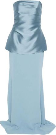 Solace London Femme, Robes, Bleu, Taille: 34 FR Alia Strapless Layered Gown
