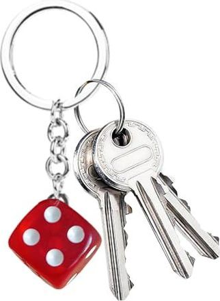 Generic Porte-cl&eacute;s en forme de d&eacute;s - Pendentif &agrave; breloques, cadeau de collection | Accessoire de sac mignon, porte-cl&eacute;s &eacute;l&eacute;gant pour adolescentes, filles, gar