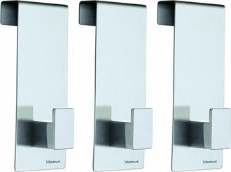 Blomus Menoto Overdoor Hook Set, Stainless-Steel Silver, 5 x 4.3 x 12.1 cm