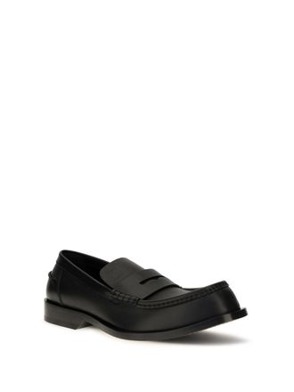 Loewe Mens Loafers Bobine Polished Calfskin Black Upper Calf Leather