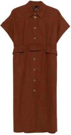 Pinko Pinko, Femme, Robes, Brun, Taille: 40 FR Robe chemise ceintur&eacute;e