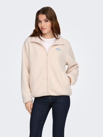 Only Pl&uuml;schjacke ONLY ONLEVA LIFE TEDDY JACKET CC OTW, Damen, Gr. XL, birch, Pl&uuml;sch, Obermaterial: 100% Polyester, unifarben, regular fit normal, Jacken, K