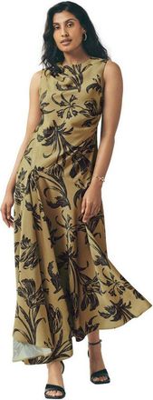 Laura Ashley Satinkleid Laura Ashley Satin-Maxikleid mit Lloyd-Print (1-tlg)