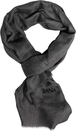 Dolce & Gabbana Mens Cashmere Logo-Print Scarf Gray
