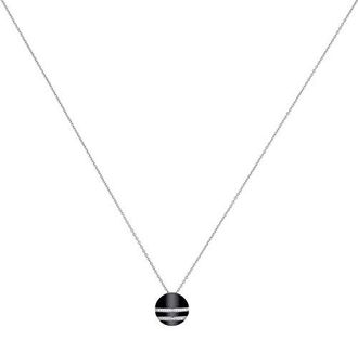 Ceranity 1-52/0019-N - Collier avec Pendentif Femme - Argent 925/1000 4.51 GR - Céramique - Oxyde de Zirconium - Noir/Blanc - 45 cm