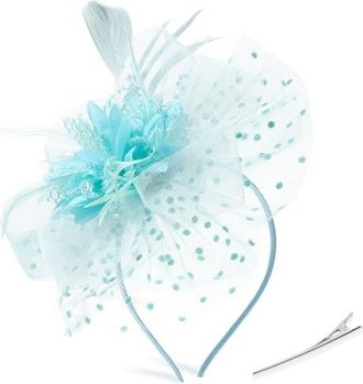 Dreshow Chapeau Fascinateur Bandeau de Plumes Chapeau Fascinateur pour Femmes avec Clip Bandeau Fleuri pour Filles et Femmes