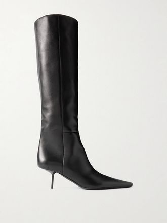 Saint Laurent Victoire Kniehohe Stiefel Aus Leder - Schwarz