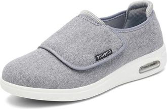 Generic Chaussures Orthopédiques Diabétiques Occasionnelles pour Les Pieds Gonflés Fasciite Plantaire Réglables pour Personnes Âgées,Gris,44 EU