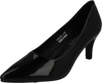 Spot On Escarpins pour femme F90129, Vernis synth&eacute;tique noir, 40 EU