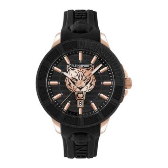 Plein Sport Quartz Uhr mit Silikonarmband - - Accessories - Herren - Schwarzk - ONE SIZE