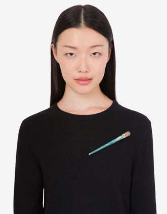 Moschino Broche en m&eacute;tal Maxi - Bleu