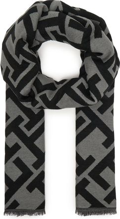 Tommy Hilfiger Schal Tommy Hilfiger Th Monogram Heavy Scarf AW0AW18051 Schwarz