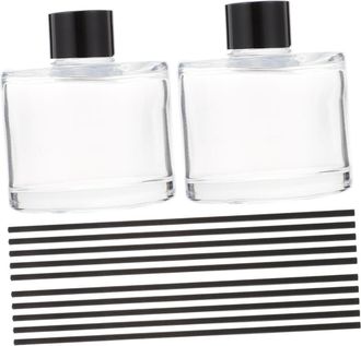 Cabilock Aromatherapie Diffuser Flasche Transparentes Glas Hochrund Flaschen mit Schwarzen Diffusorstäbchen Leere Ätherische Öl Flaschen für DIY Duftöl Anwendu