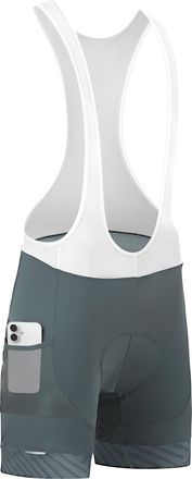 Santic Radlerhose Herren Tr&auml;gerhose Fahrrad Herren kurz mit Sitzpolster Radlerhose gepolstert Grau EU 4XL