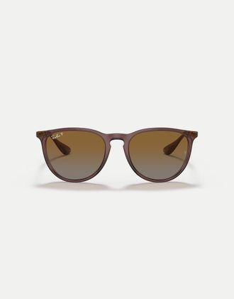 Ray-Ban Erika Phantos - Lunettes de soleil &agrave; verres marron polaris&eacute;s - Marron fonc&eacute; transparent