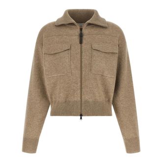 Brunello Cucinelli Monili Cropped Cardigan - - Knitwear - Damen - Beige - S
