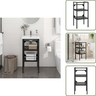 vidaXL Badezimmer Waschtischgestell Schwarz 40x38x83 cm Eisen - Badezimmerm&ouml;bel - Waschtischgestell - Schwarzes Waschtischgestell - Unterw&auml;scheschrank