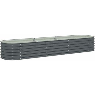 vidaXL Vidaxl - Lit sur&eacute;lev&eacute; de jardin 320x80x44 cm Acier galvanis&eacute; Gris