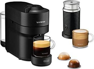 Nespresso DeLonghi ENV90.BAE Vertuo Pop, Kaffeekapselmaschine + Aeroccino, Centrifusion-Technologie, Willkommens-Paket Inbegriffen, 1260W, Schwarz