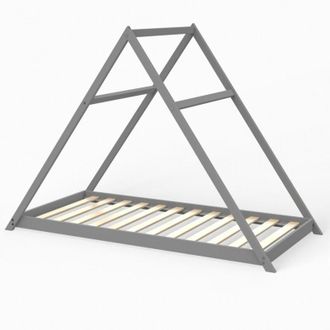 Weber Industries Le Quai Des Affaires - Lit cabane apache 90x190 + 1 sommier / Gris/ 208x100x148