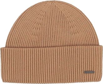 Bugatti Beanie | Signature-Flag | OneSize | Unifarben | Mit Wollanteil Camel