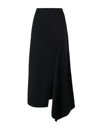 8 by YOOX SATIN HIGH-WAIST FRONT SPLIT MIDI SKIRT