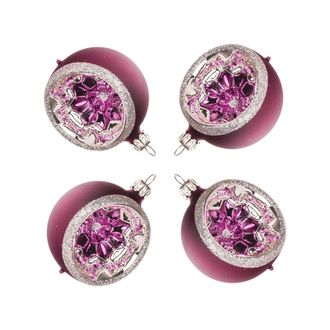 Rudolphs Schatzkiste Th&uuml;ringer Christbaumschmuck Reflexkugel Beere matt (4) BxHxT 8x8x8cm NEU Baumbehang Weihnachtsbaum