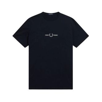 Fred Perry M4580 608 Grafik-T-Shirt - - Tops - Herren - Blau - XL