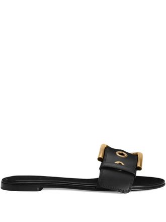 Dolce & Gabbana buckle-detail flat sandals - Schwarz
