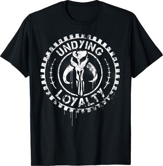 Star Wars Mandalorian Skull Undying Loyalty Circle Text T-Shirt