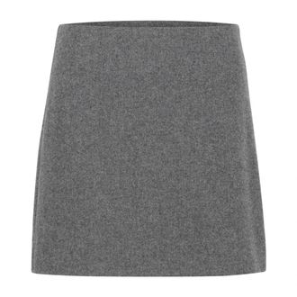 Part Two Grauer Flanell Melange Rock - - Skirts - Damen - Grau - XL