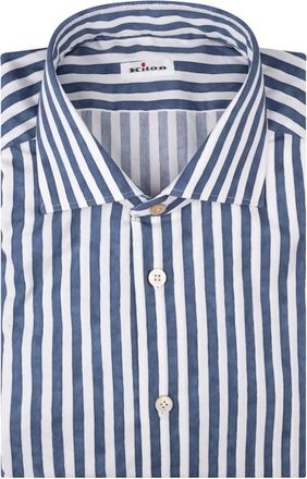 Kiton Homme, Chemises, Bleu, Taille: S Candy Striped Shirt