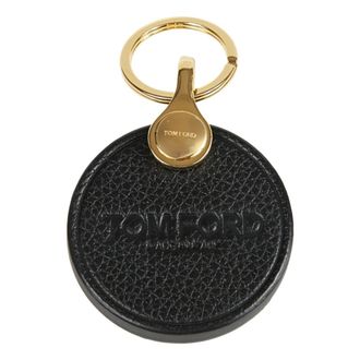 Tom Ford Homme, Accessoires, Noir, Taille: ONE Size Porte-clés circulaire en cuir