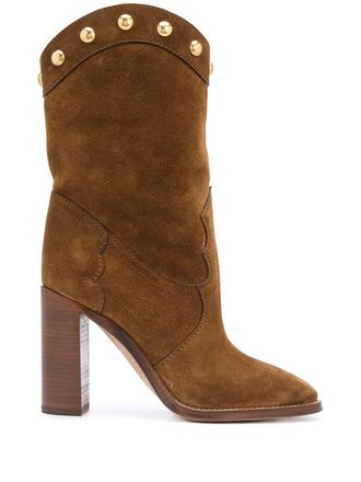 Saint Laurent Kate Stiefel aus Wildleder - Braun