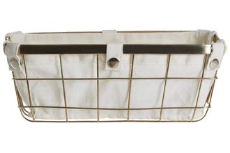 Premier Housewares 1901698 Aufbewahrung Kleiner vergoldeter Eisendraht-Aufbewahrungskorb, Polyester-Mix, Gold, 17x28x11