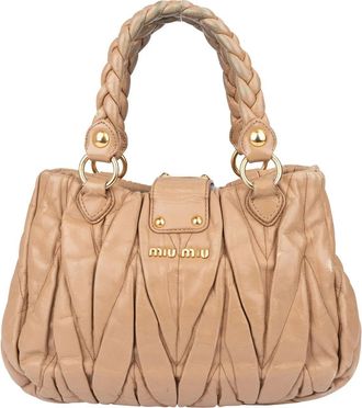 Miu Miu Crossbody Bags - Miu Miu Quilted Leather City Handbag - Gr. unisize - in Braun - f&uuml;r Damen