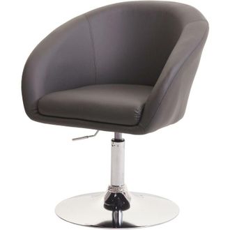 Hhg Chaise de salle à manger HHG 247, chaise de salon pivotante, réglable en hauteur, similicuir gris