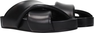 Jil Sander Leather Slippers - Black