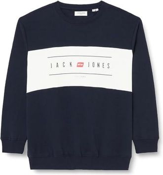 Jack & Jones Jjelliot Block Sweat Crew Neck, Navy Blazer, L Homme