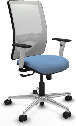 Piqueras y Crespo B&uuml;rostuhl Zulema Blau mit wei&szlig;en und schwarzen Armlehnen, h&ouml;henverstellbare Lendenwirbelst&uuml;tze, ausgestattet mit Sincro 3 Positionen und Schneideschau