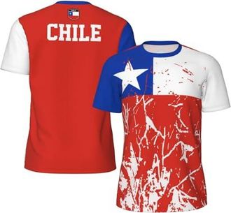 Generic Grains du Drapeau du Chili Tee Shirt T-Shirts De Sport Moderne Sportswear Quickdry Homme T-Shirt pour Yoga Sport P&ecirc;che L