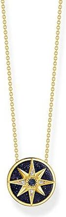 Thomas Sabo Collier à chaîne argent sterling Oxyde de Zirconium femme, Or, 45cm - KE2140-963-7-L45V