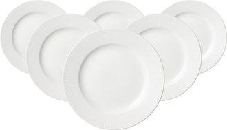 Ritzenhoff & Breker Saphir Dessertteller &Oslash; 20,5 cm 6er Set | Porzellan Geschirr-Serie in Wei&szlig; mit Mosaik-Relief | sp&uuml;lmaschinenfest & mikrowellengeeignet | Fr&uuml;hst&uuml;ckstell