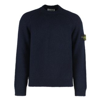 Stone Island Fancy Yarn Moulin&eacute; Wollpullover - - Knitwear - Herren - Blau - M