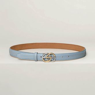 Reptiles House Gemini - Velvet python gürtel - Hellblau