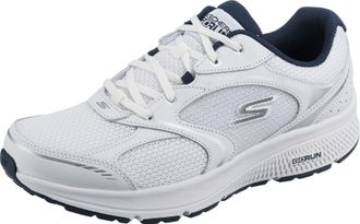 Skechers Herren Go Consistent - Specie Running Shoes, White And Navy Leather Textile, 44 EU