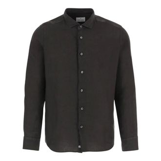 Alessandro Gherardi Homme, Chemises, Noir, Taille: L Linen Shirt