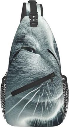 Generic Smokey Cat Sac &agrave; bandouli&egrave;re de voyage pour homme Sac &agrave; dos de randonn&eacute;e