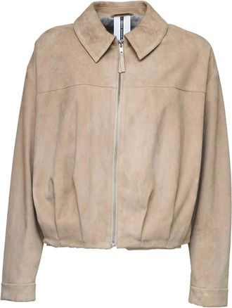 S.W.O.R.D 6.6.44 S.w.o.r.d 6.6.44, Femme, Vestes, Beige, Taille: 40 FR Collared Zip Jacket