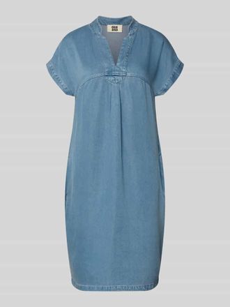 Oui Knielanges Jeanskleid mit Tunikakragen